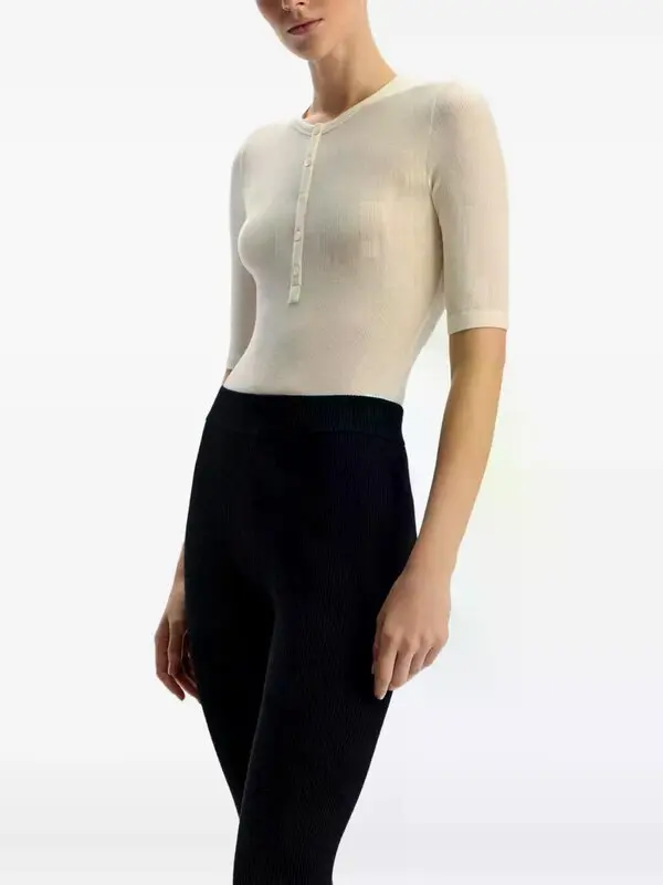 12 STOREEZ Henley-neck Bodysuit
