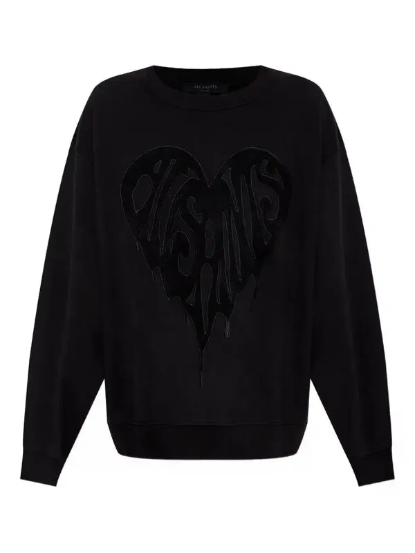 ALLSAINTS Heart Embellished Crewneck Sweatshirt