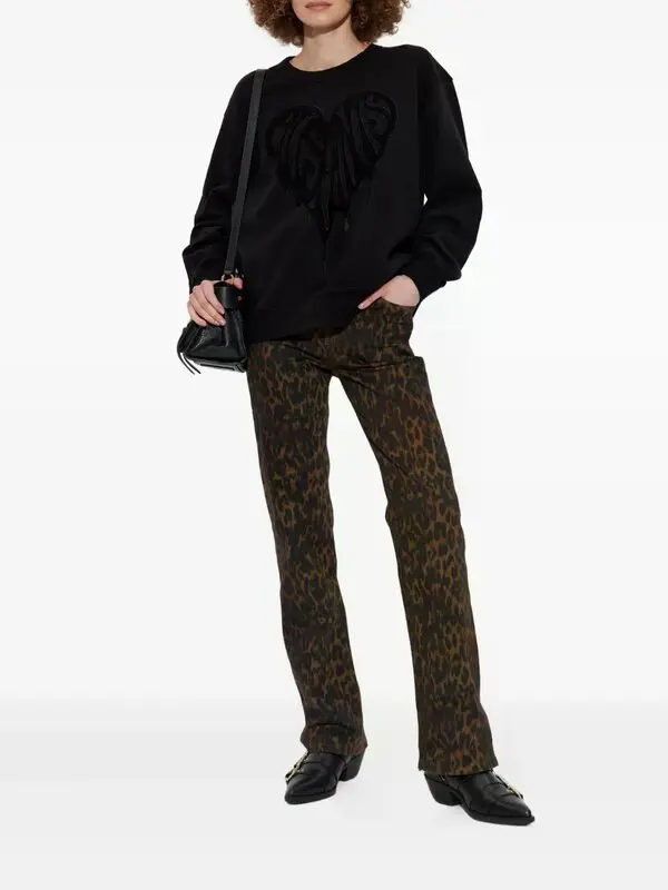 ALLSAINTS Heart Embellished Crewneck Sweatshirt