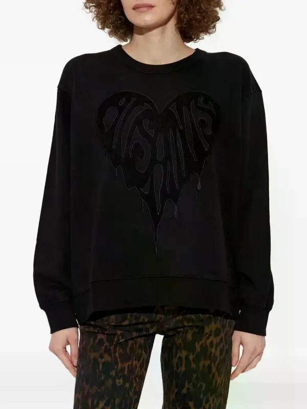 ALLSAINTS Heart Embellished Crewneck Sweatshirt
