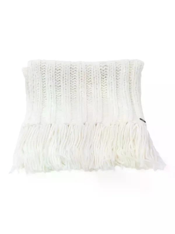 Fedeli Fringed Ribbed-knit Scarf - Neutrals