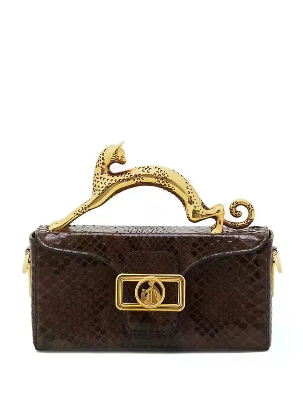 LANVIN Mini Python Cat Handle Bag - Brown