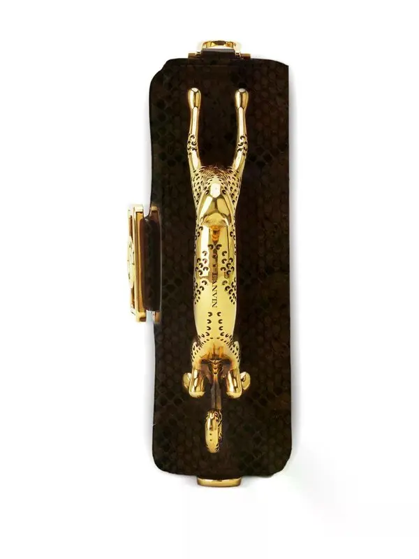 LANVIN Mini Python Cat Handle Bag - Brown