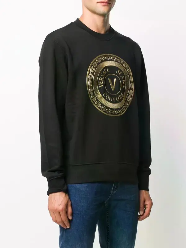 Versace Metallic Logo Print Jumper