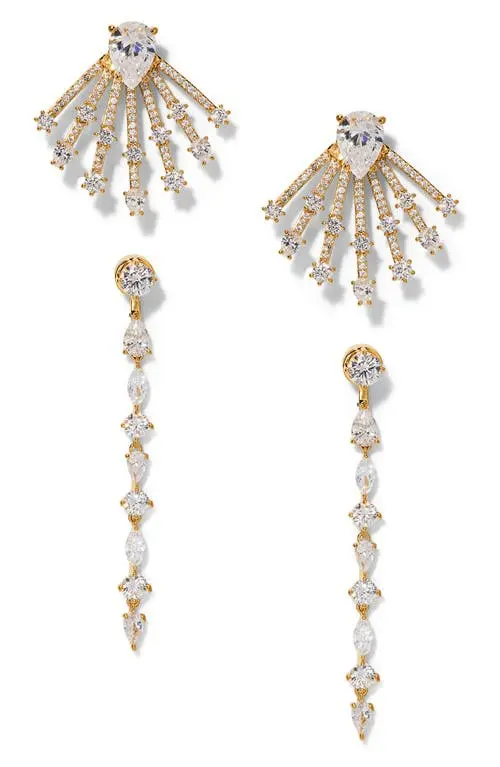 Nadri Bonne Année Cubic Zirconia Earring Set - Gold