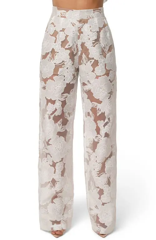 JLUXLABEL Floral Organza High-waist Pants