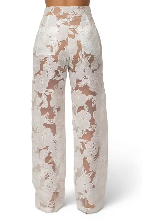 JLUXLABEL Floral Organza High-waist Pants