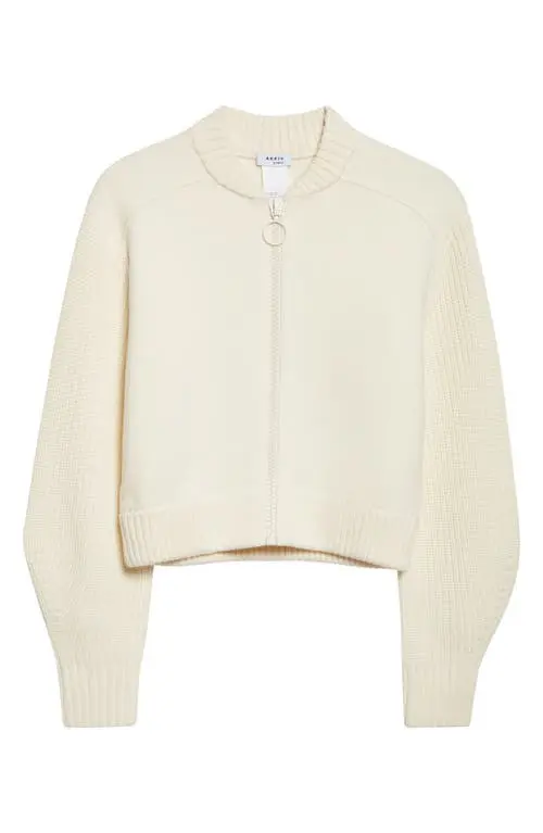 Akris Stretch Virgin Wool Bomber Cardigan