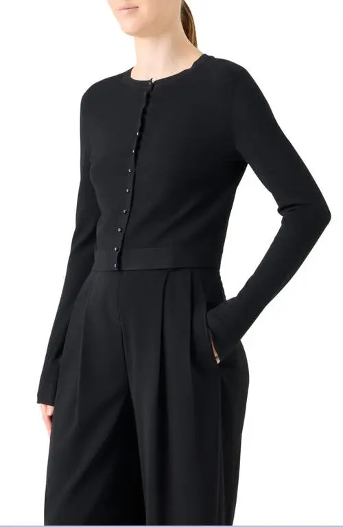Akris Crop Crewneck Cardigan