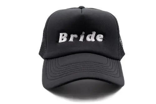 REY TO Z Bride Embroidered Trucker Hat - Black