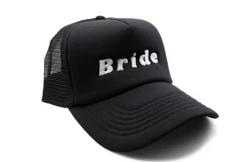 REY TO Z Bride Embroidered Trucker Hat - Black