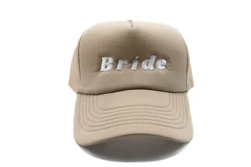 REY TO Z Bride Embroidered Trucker Hat - Khaki