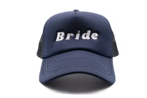 REY TO Z Bride Embroidered Trucker Hat - Navy