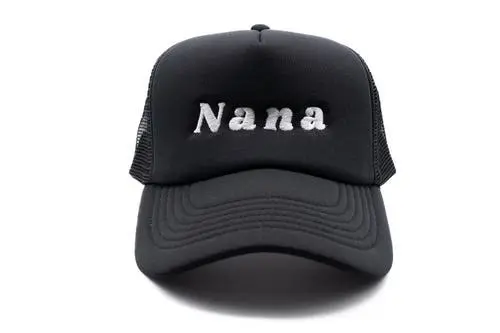 REY TO Z Nana Embroidered Trucker Hat - Black