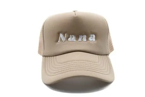 REY TO Z Nana Embroidered Trucker Hat - Khaki