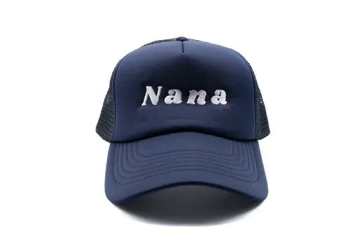 REY TO Z Nana Embroidered Trucker Hat - Navy