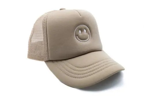 REY TO Z Smiley Foam Trucker Hat - Khaki
