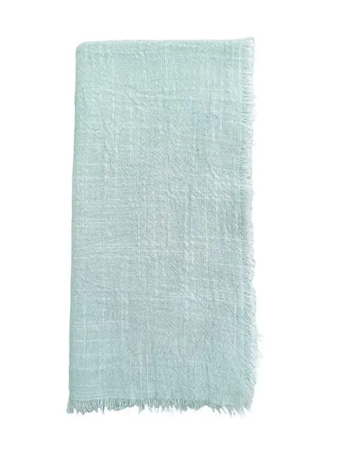Anaya Cotton Gauze Fringe Napkins- Set Of 4 - Bay Blue