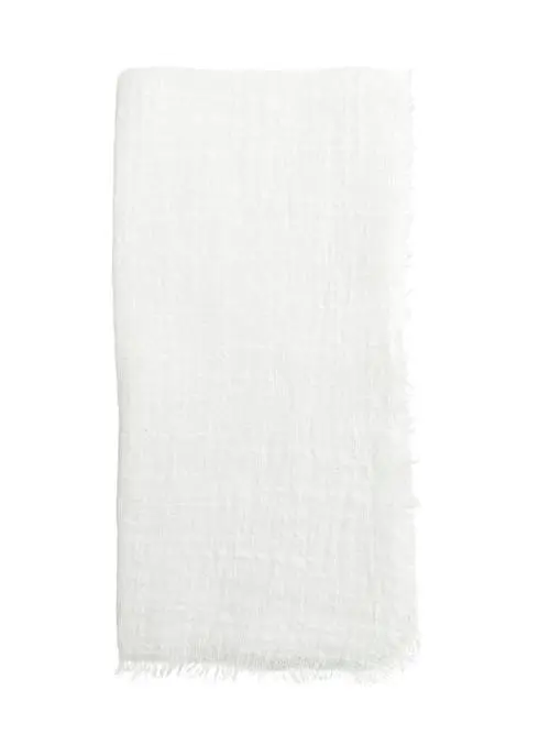 Anaya Cotton Gauze Fringe Napkins- Set Of 4 - Bright White