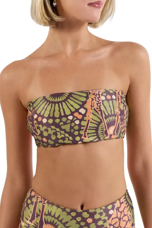 Kenny Flowers The Africa Bandeau Bikini Top - Brown