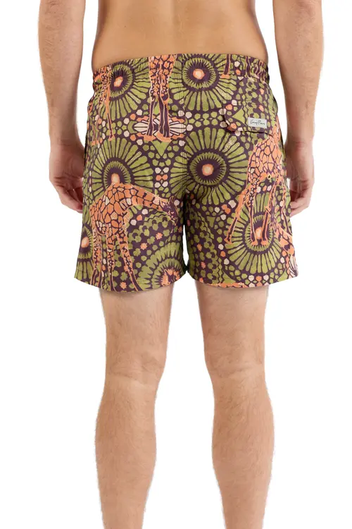 Kenny Flowers Animal Print Swim Trunks