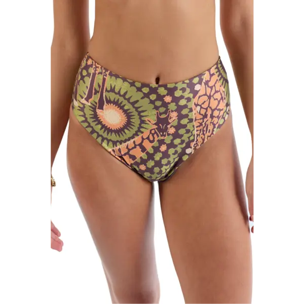Kenny Flowers High Waist Reversible Bikini Bottom - Brown