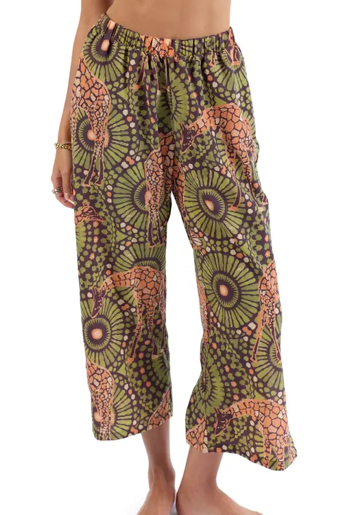 Kenny Flowers The Africaflood" Cropped Pants - Brown