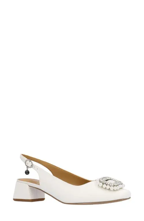 J. Reneé Eudora Embellished Slingback Pumps - White