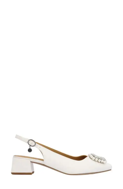 J. Reneé Eudora Embellished Slingback Pumps - White