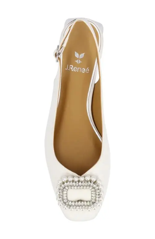 J. Reneé Eudora Embellished Slingback Pumps - White