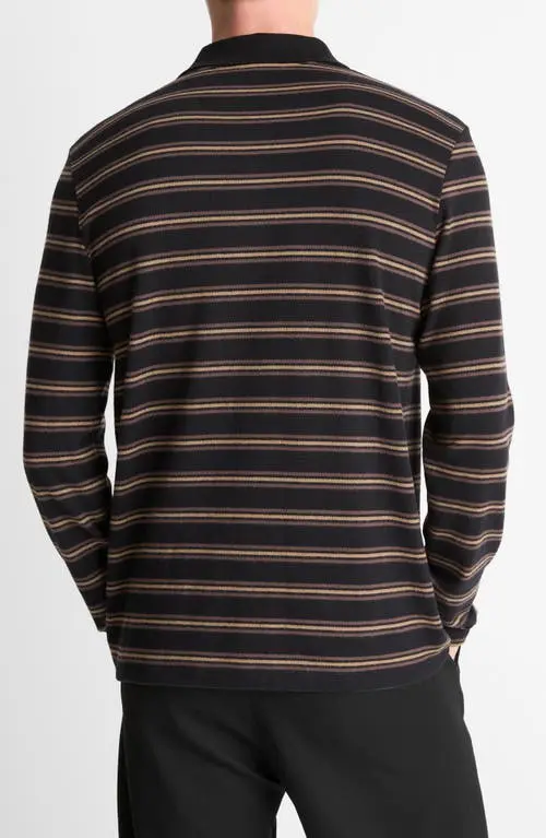 Vince Striped Long Sleeve Jersey Polo