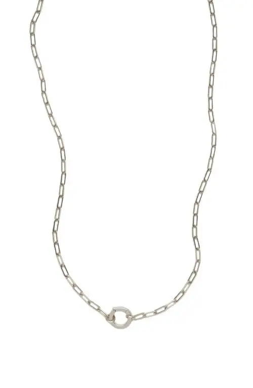 MADE BY MARY Jude Charm Necklace With Link Lock Clasp - Silver