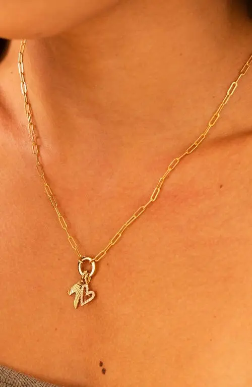 MADE BY MARY Jude Charm Necklace With Link Lock Clasp - Silver
