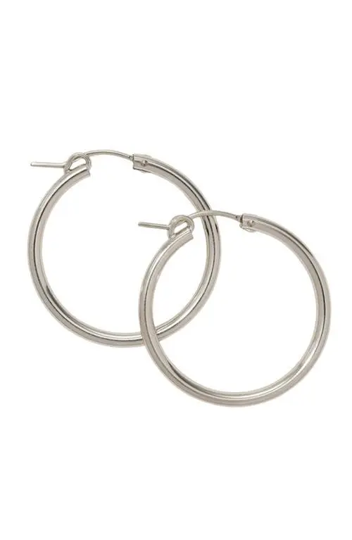 MADE BY MARY Maude Hoop Earrings - Silver