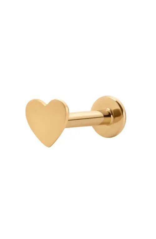 MADE BY MARY 14k Heart Stud Earring - 14k Solid Gold - Single