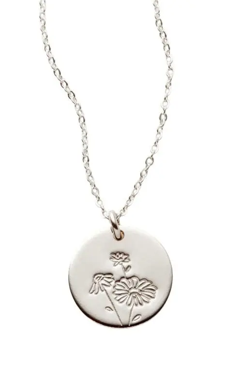 MADE BY MARY April Birth Flower Necklace - Silver