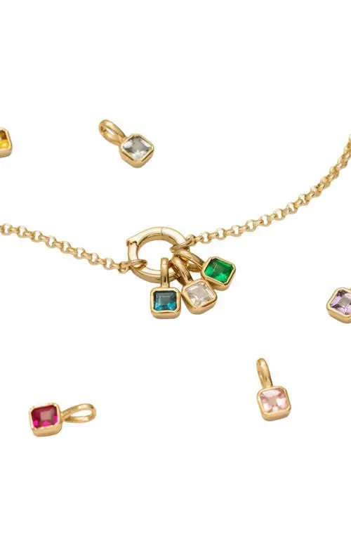 MADE BY MARY Rolo Charm Bracelet With Cz Link Lock - Silver