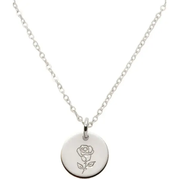 MADE BY MARY June Birth Flower Medallion Necklace - Silver