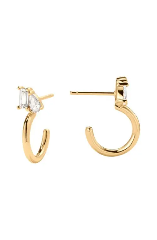 MADE BY MARY Toi Et Moi Hoop Earrings - Gold Vermeil