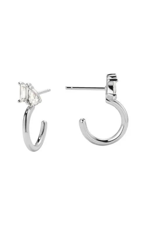 MADE BY MARY Toi Et Moi Hoop Earrings - Silver