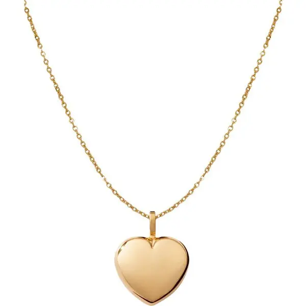 MADE BY MARY Puffy Heart Charm Necklace - Gold Filled
