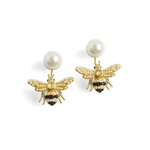 BILL SKINNER STUDIO Bejewelled Dangle Earrings - Bee