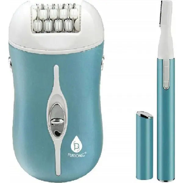 PURSONIC Rechargeable Epilator & Bikini Trimmer - Turquoise