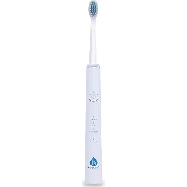 PURSONIC Usb Rechargeable Sonic Toothbrush With 12 Brush Heads - White