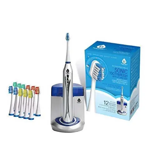 PURSONIC Deluxe Plus Sonic Rechargeable Toothbrush With Built In Uv Sanitizer - Silver