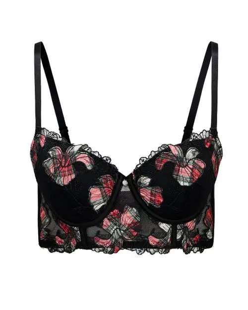 ADORE ME Carole Contour Demi Bra - Plaid Black