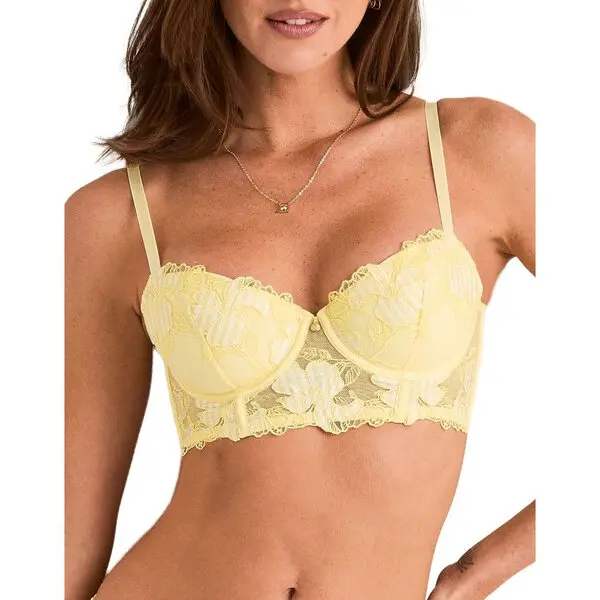 ADORE ME Carole Contour Demi Bra - Stripe Yellow