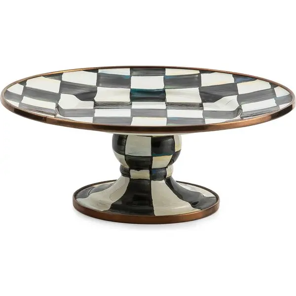 MACKENZIE-CHILDS Check Mini Pedestal Platter - Courtly