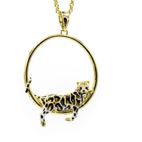 BILL SKINNER STUDIO Gold Plated Clouded Hoop Necklace - Leopard