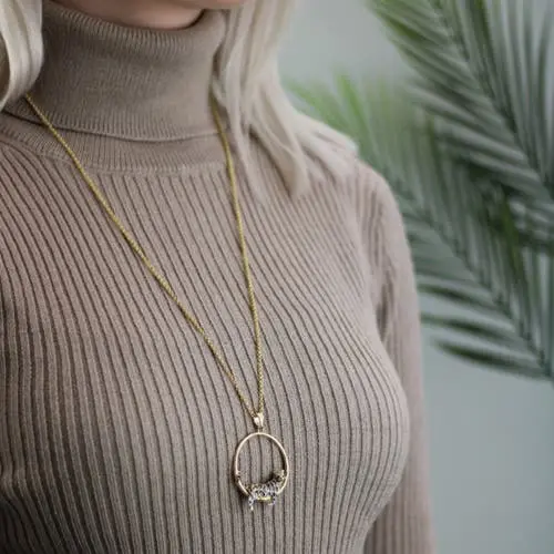 BILL SKINNER STUDIO Gold Plated Clouded Hoop Necklace - Leopard